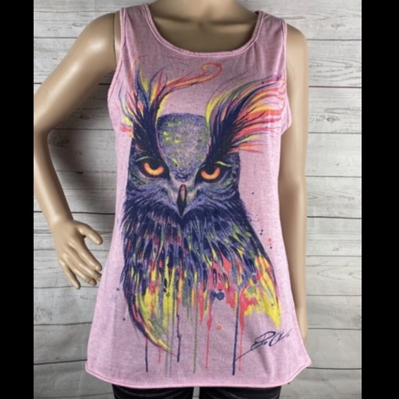 Tops | Pixie Cold Owl Art Tank Top | Poshmark